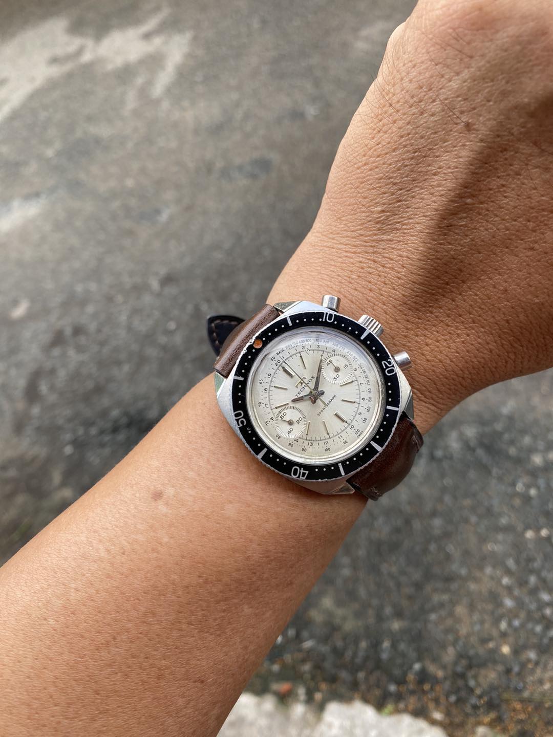 Technos diver sportsgraph 17 jewels Landeron 248 hand winding case no ...