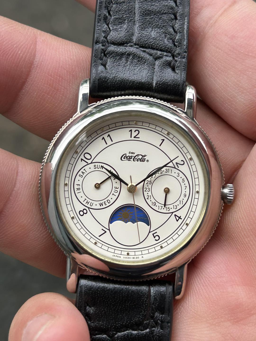 Seiko Coca Cola Moon Phase Quartz Watch VX3H-6C20, made in Japan ...