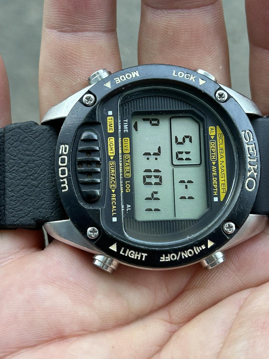 Rare Vintage 1991 SEIKO SCUBA MASTER 200M M705-5A00 Diver’s Digital ...