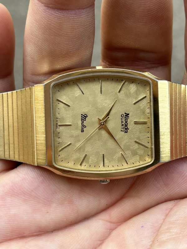 Nivada Moulin quartz watch GP Stainless Steel back / case no.3100228 ...