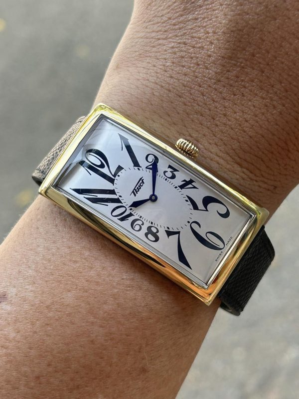 TISSOT Z181 Banana Rectangular Quartz Watch Black Gold , Swiss made ...