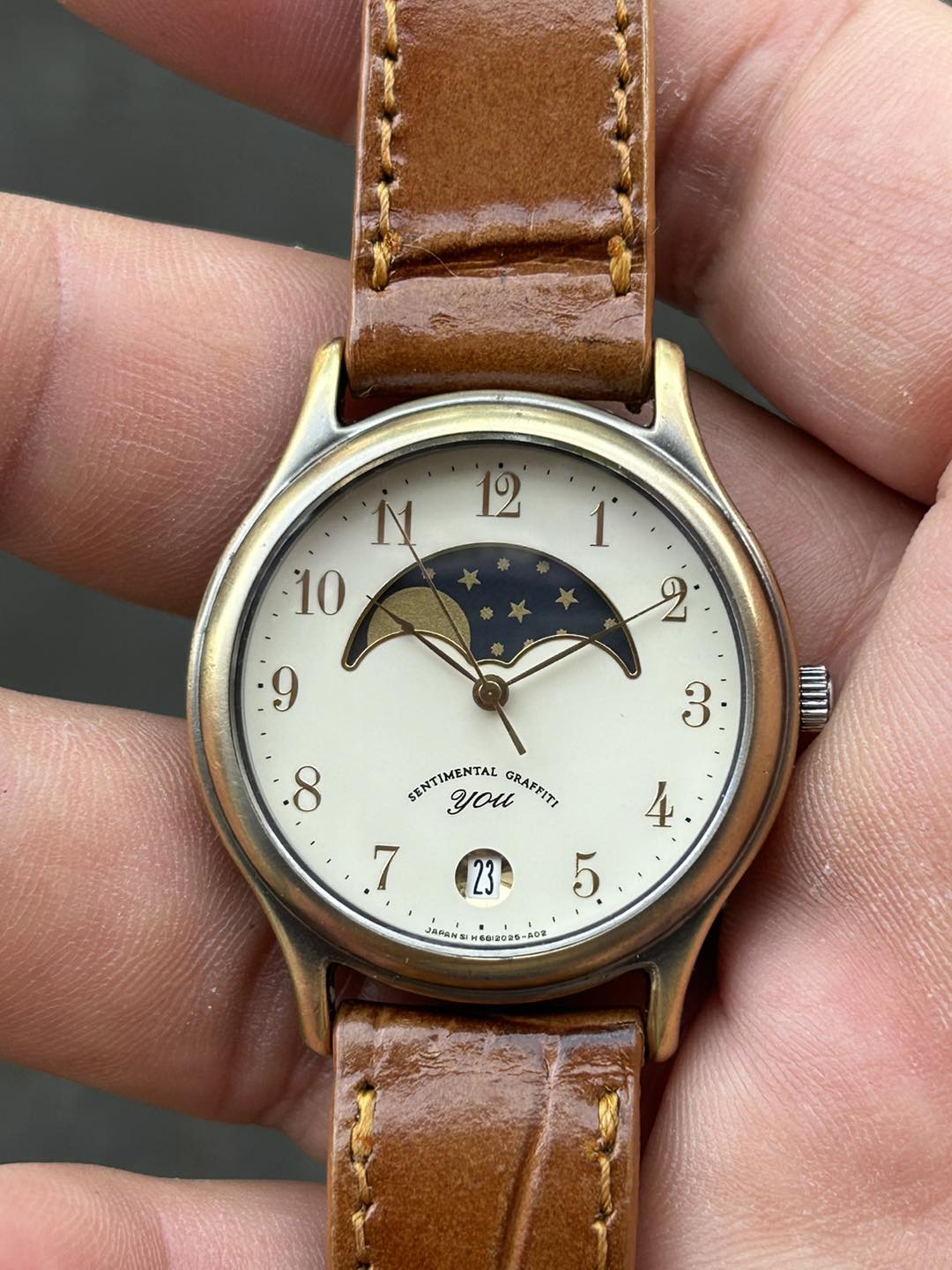 Orient Moon Phase Quartz Vintage watch H68202-50 CS ST.Steel back ...