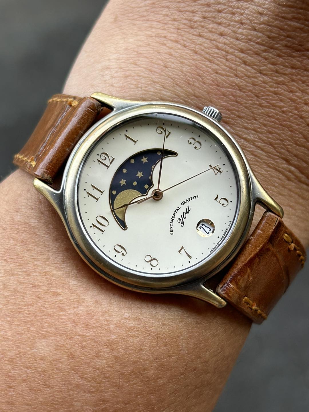 Orient Moon Phase Quartz Vintage watch H68202-50 CS ST.Steel back ...