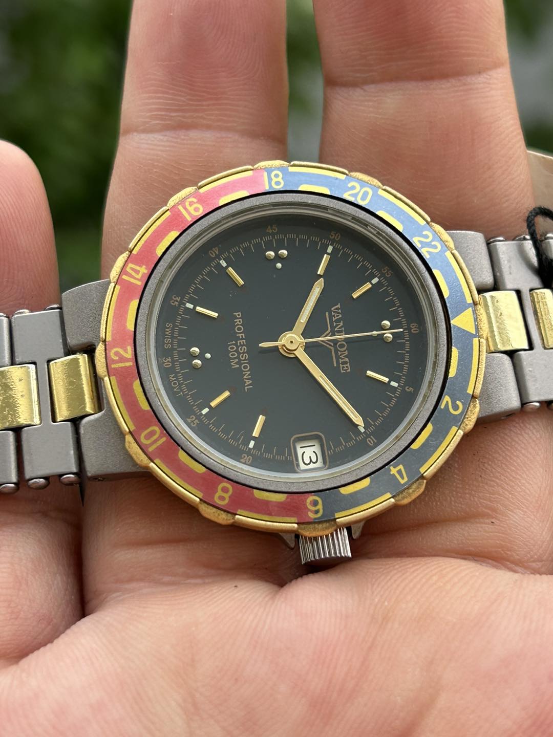 VANDOME PROFESSIONAL100M Quartz Vintage watch MFJ ET PHX BK 102 ...