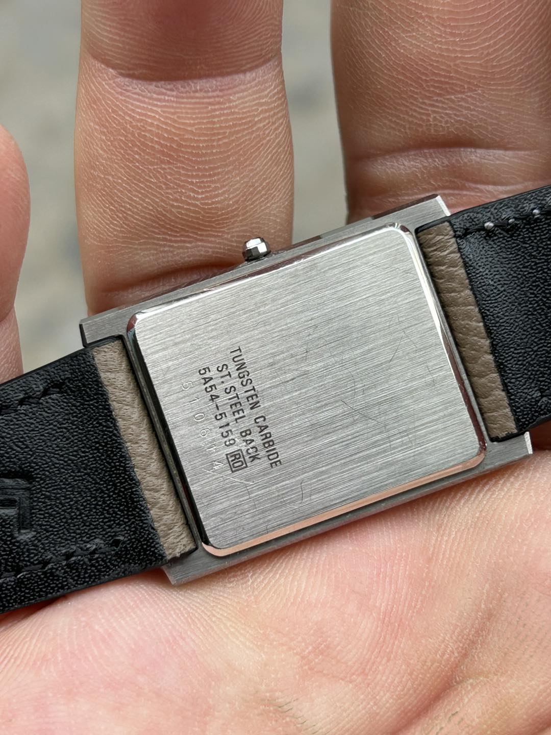 Seiko Tank Lassale Quartz watch 5A54-5159 TUNGSTEN CARBIDE ST. STEEL ...