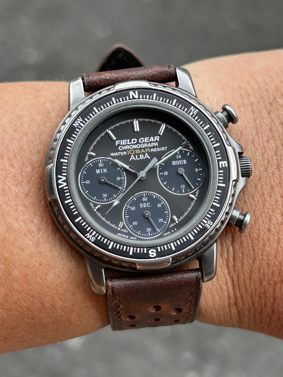 Vintage Alba Field Gear Chronograph watch V654-6000/ case no.281812 ...