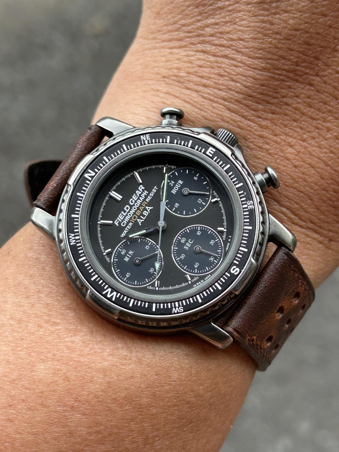 Vintage Alba Field Gear Chronograph watch V654-6000/ case no.281812 ...