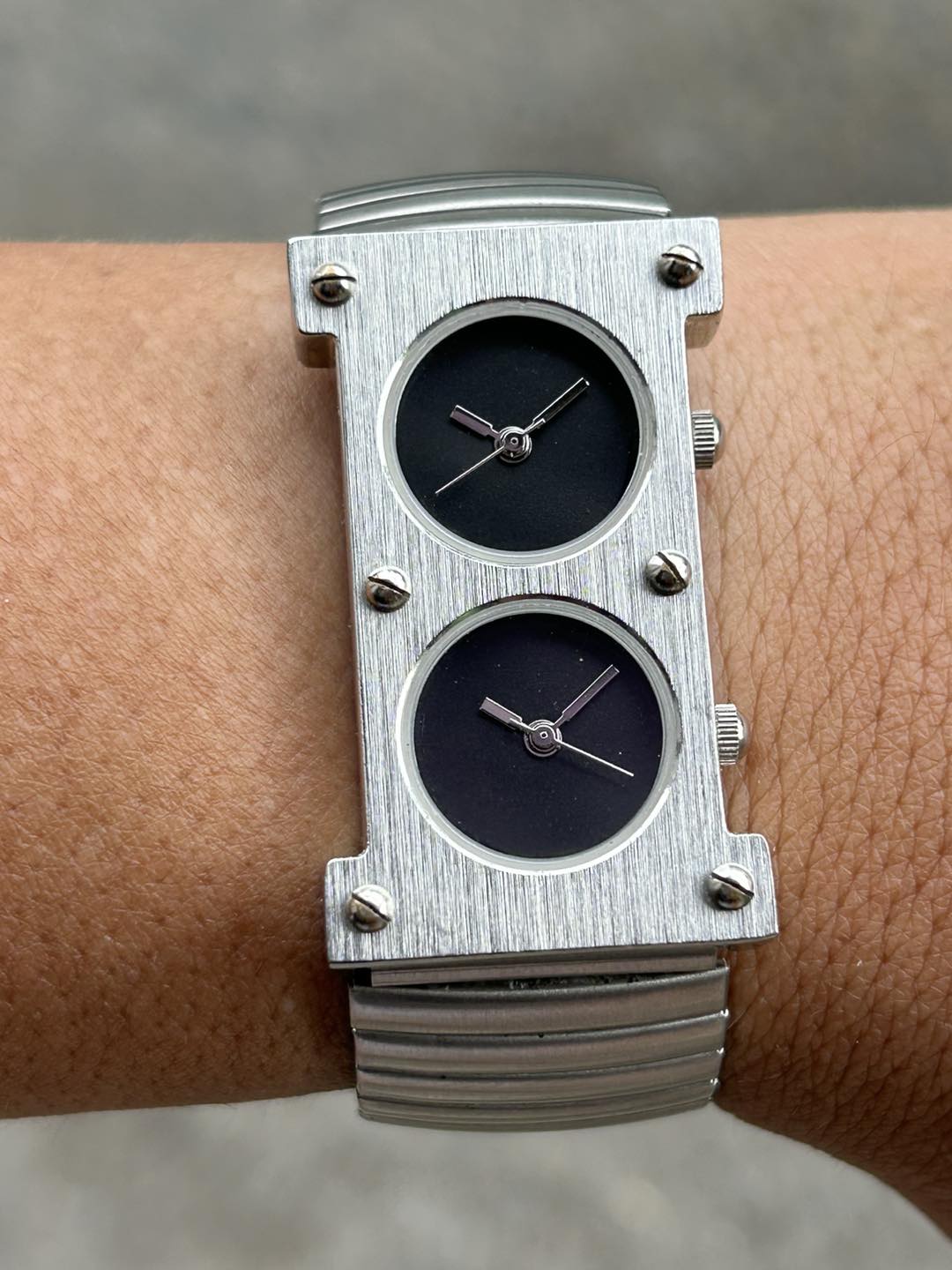 Dual time quartz watch stainless steel back, made in Japan. – Long's ...