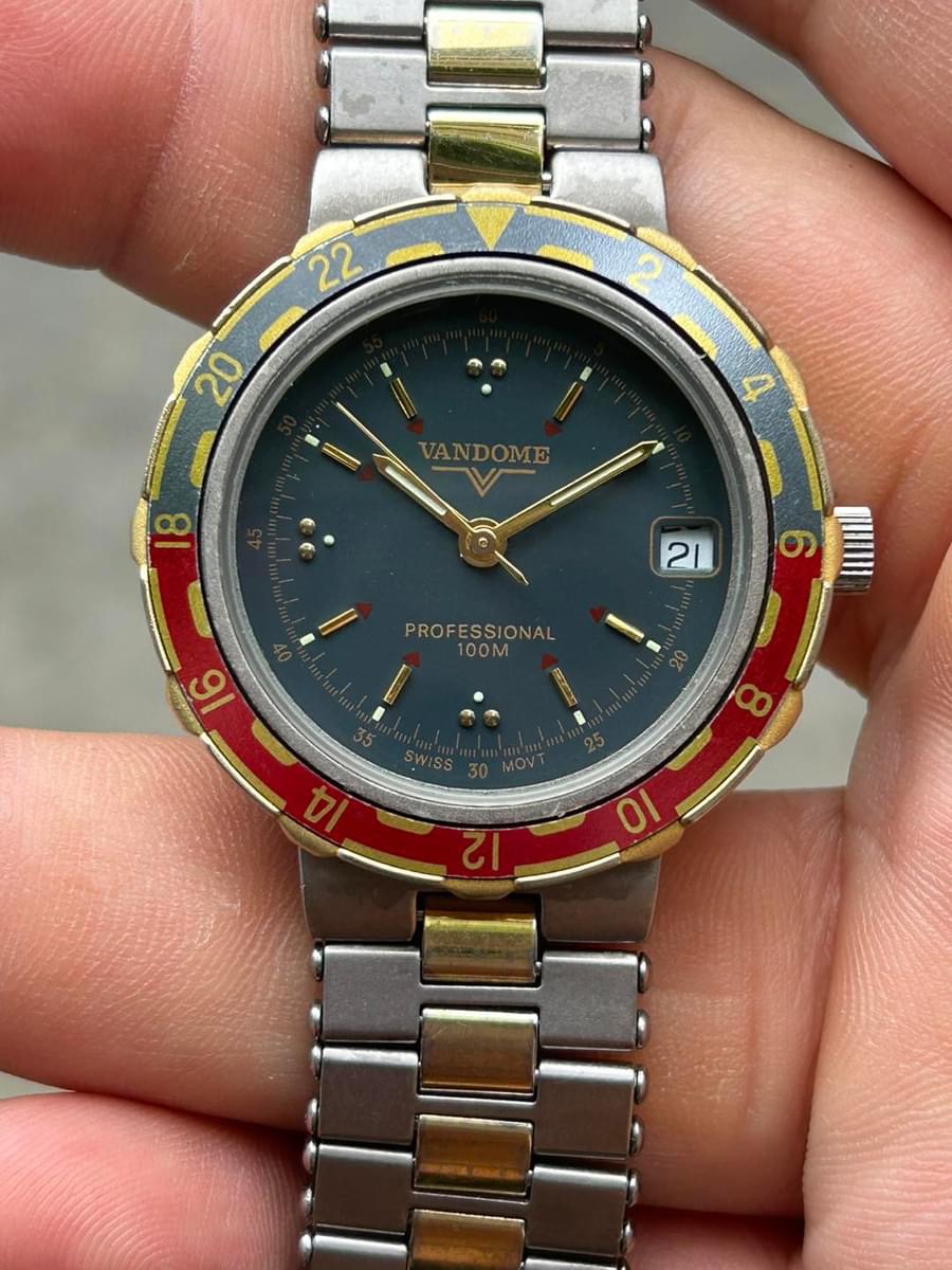 VANDOME PROFESSIONAL100M Quartz Vintage watch MFJ ET PHX BK 102 ...
