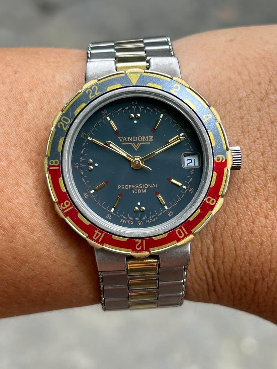 VANDOME PROFESSIONAL100M Quartz Vintage watch MFJ ET PHX BK 102 ...
