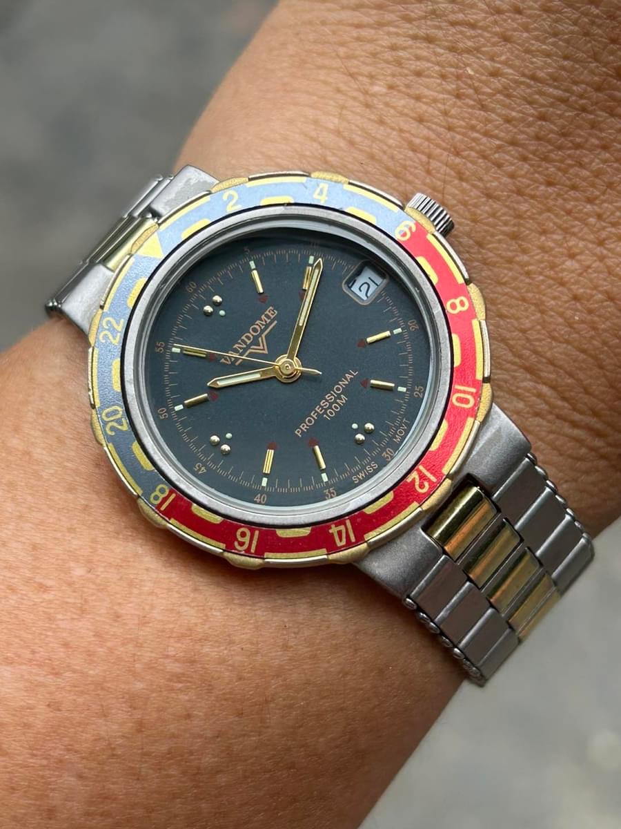 VANDOME PROFESSIONAL100M Quartz Vintage watch MFJ ET PHX BK 102 ...