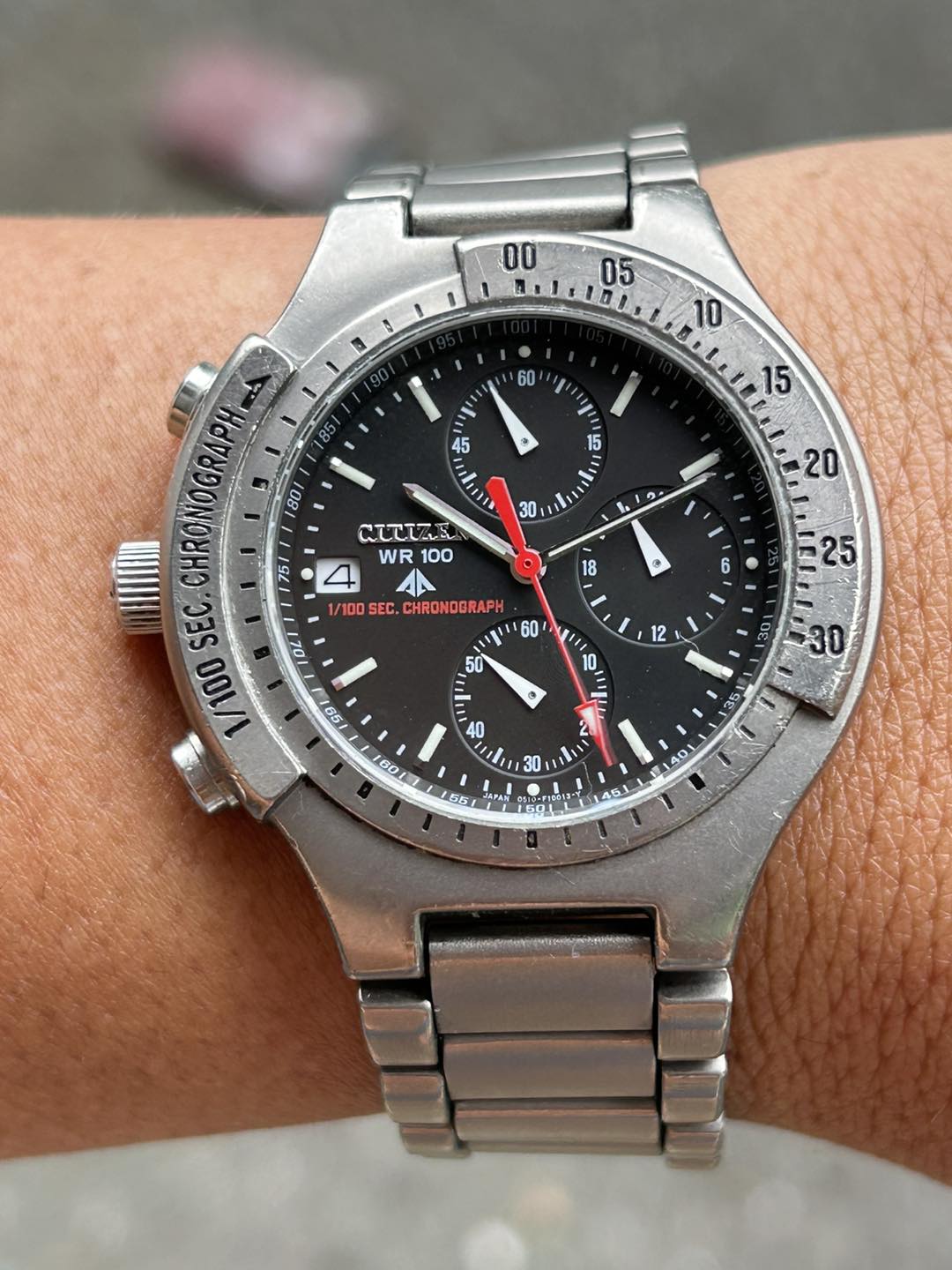 Citizen Titanium Quartz 1/100 Sec.Chronograph 0610-F10008 TA/ case no ...