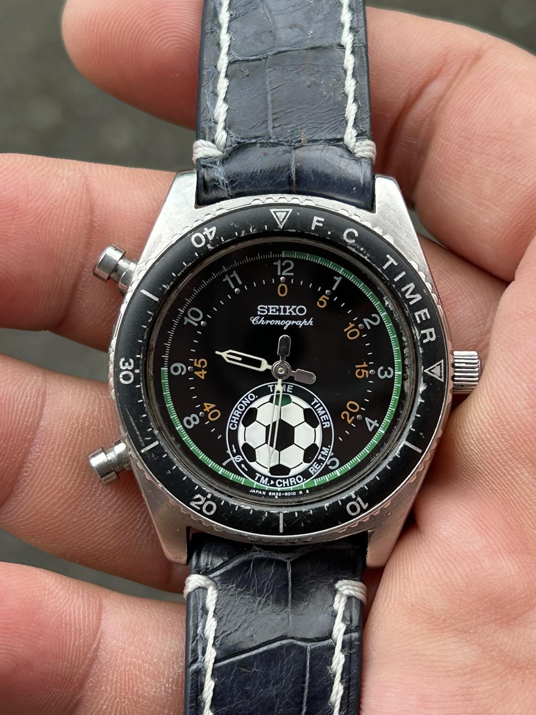 Seiko Chronograph 8M32-6010 Quartz Mens Authentic Watch Stainless/ case ...