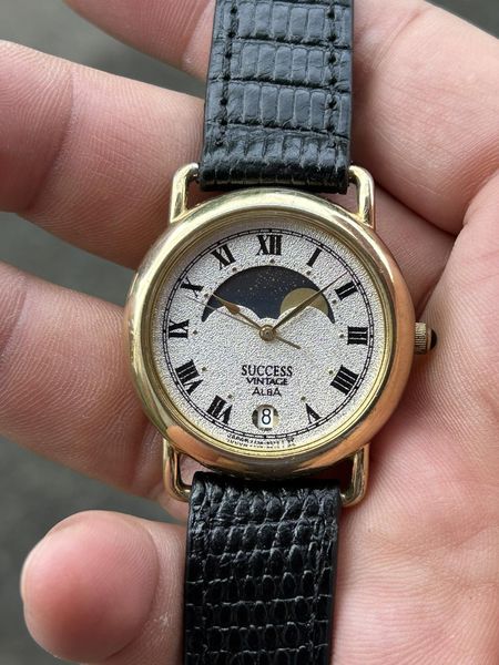 Seiko Success Vintage Alba Moon Phase Quartz V338-6011 / case no.941619 ...