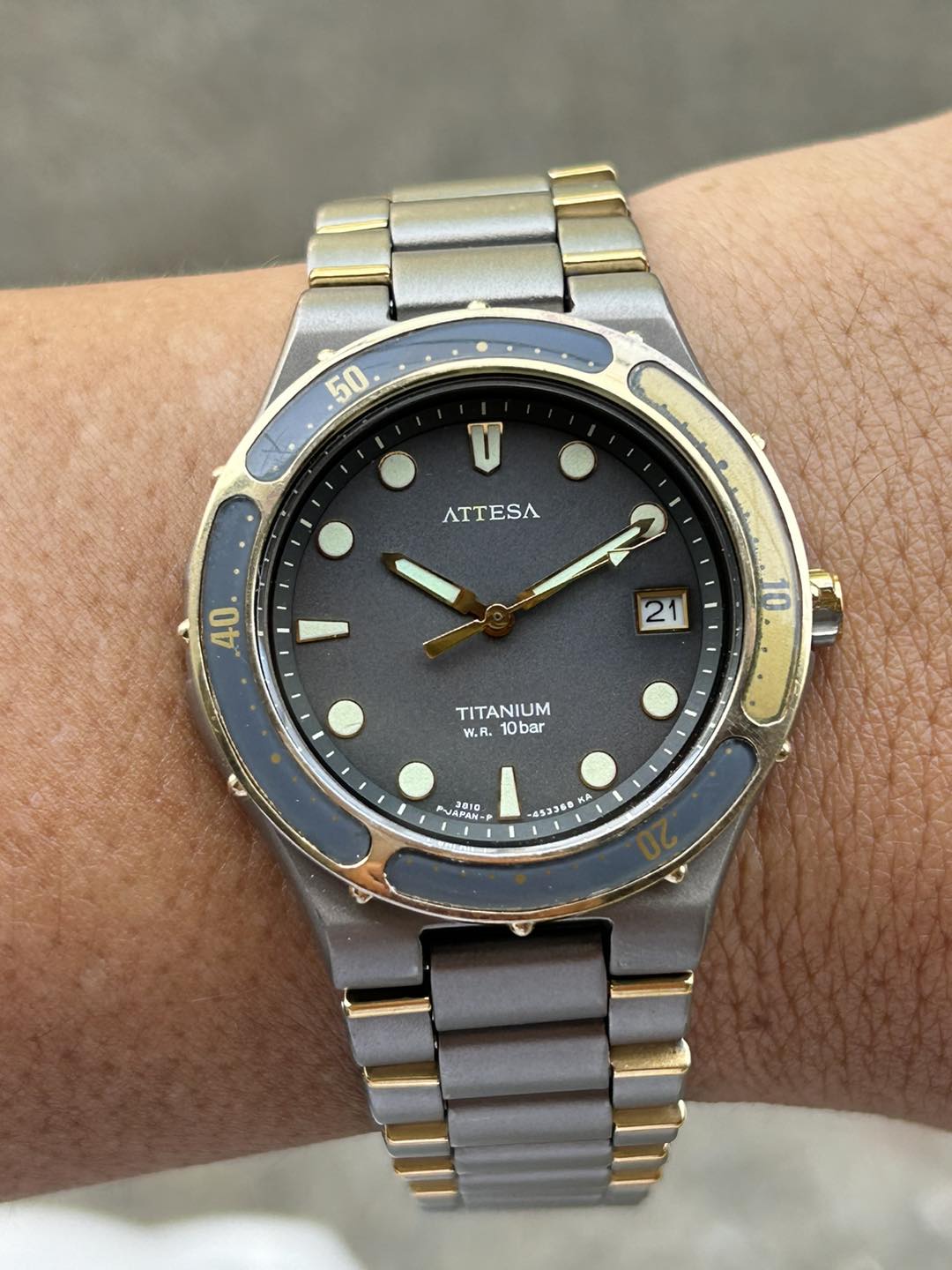 Citizen Attesa 3810-451678 Y Titanium quartz watch / case no.7080991 ...