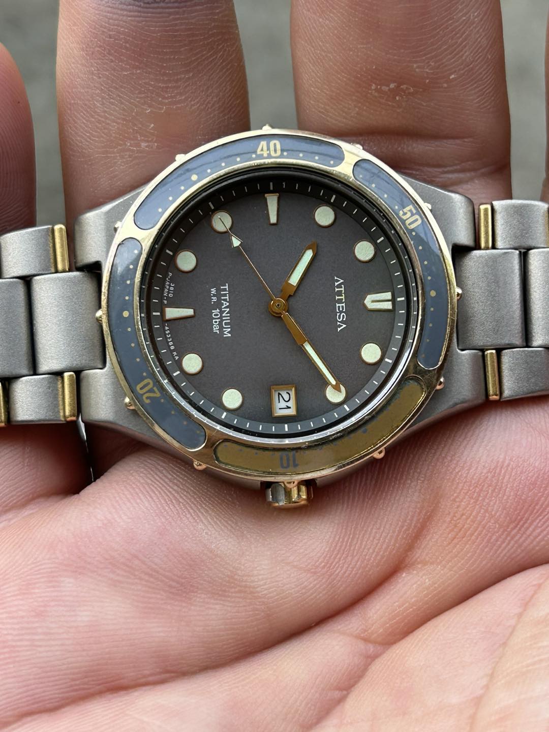 Citizen Attesa 3810-451678 Y Titanium quartz watch / case no.7080991 ...