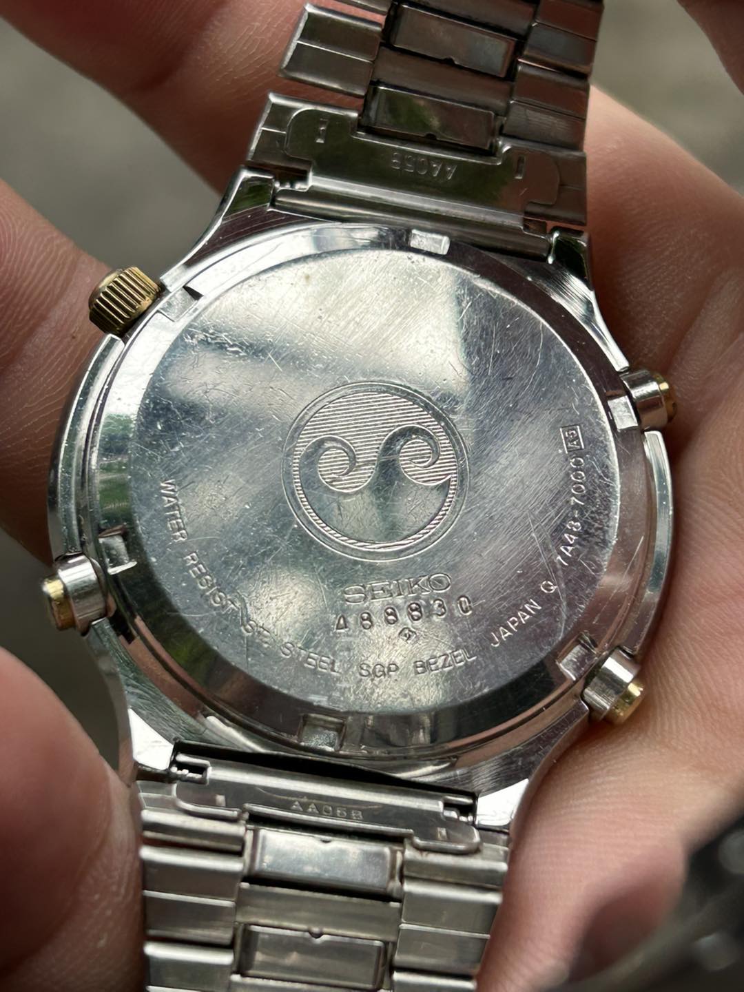 Seiko Quartz 7A48-7000 Vintage Chronograph Moon Phase Used Quartz Mens ...