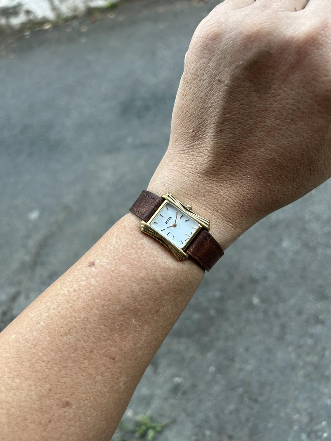 Alfex tank Quartz Vintage watch 5020 , Swiss made. – Long's Fine Watches