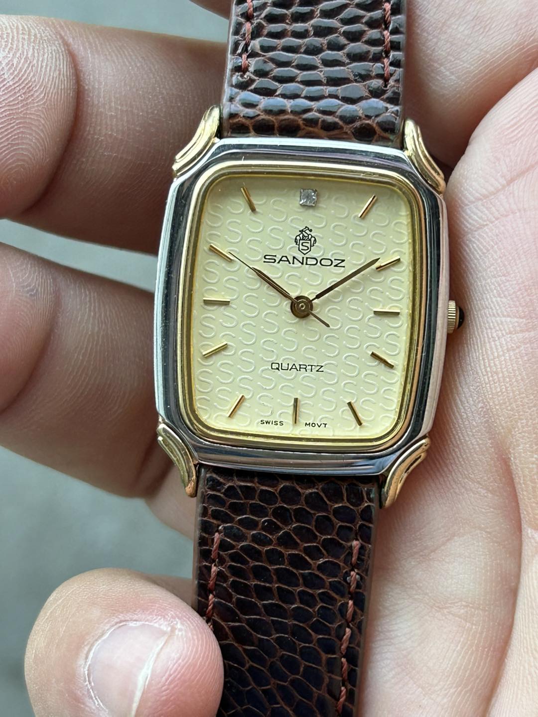 Sandoz Quartz watch SM-1009 stainless steel back, Swiss Made. – Long's ...