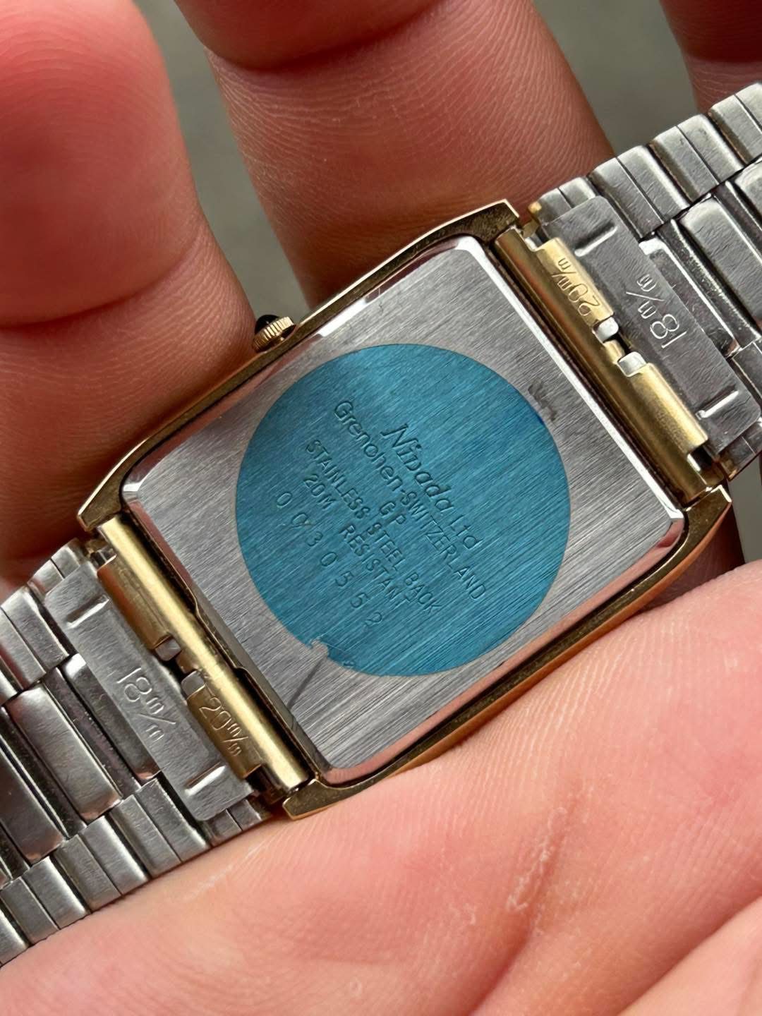 NIVADA QUARTZ WATCH GP STAINLESS STEEL BACK, case no.0030552, Grenchen ...
