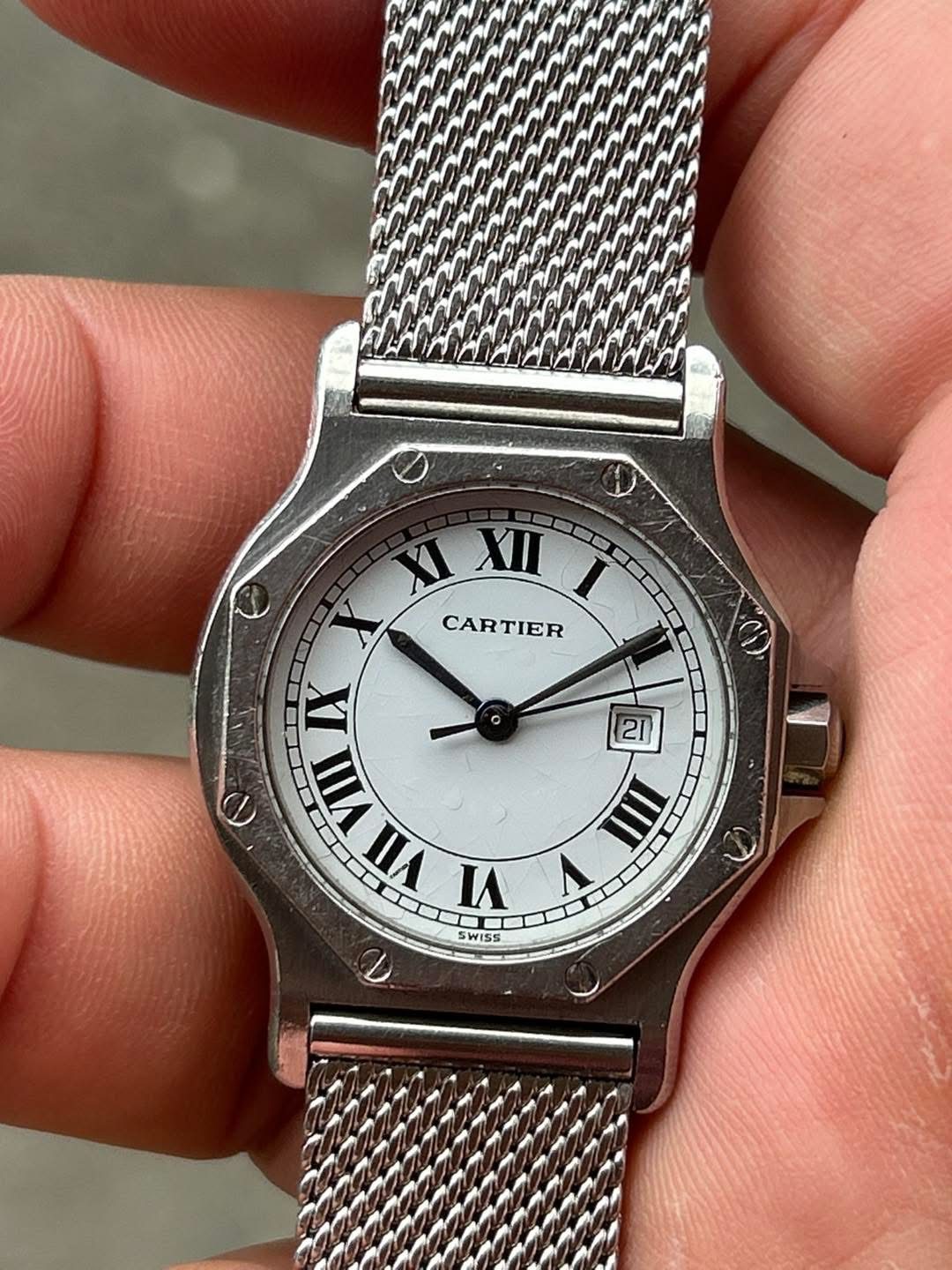 Cartier Santos Octagon “Steel” Automatic watch, Ref.2965, Size:30x38mm ...