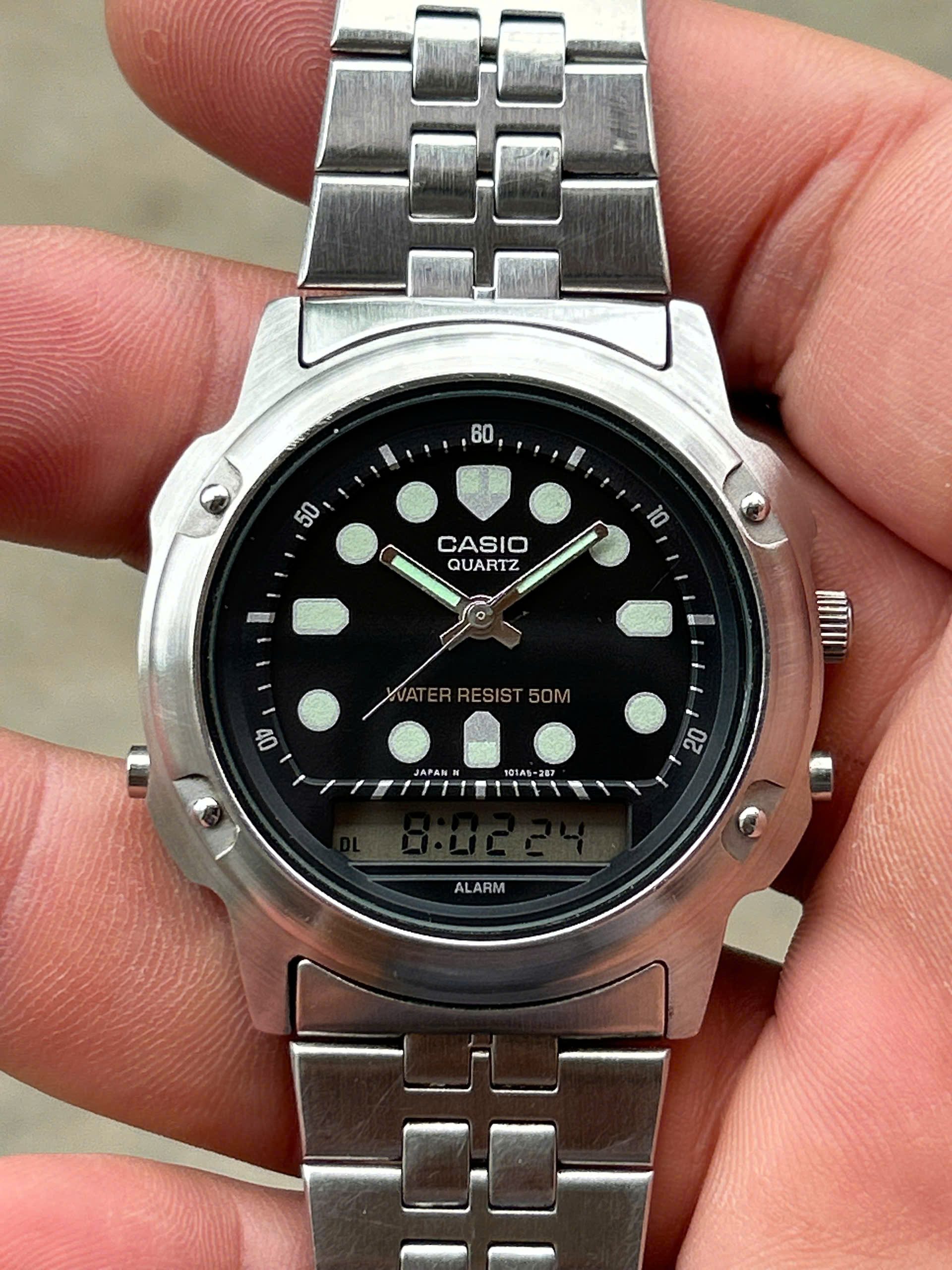 Vintage Casio digital quartz watch Module 307 AQ-354W, made in Japan ...