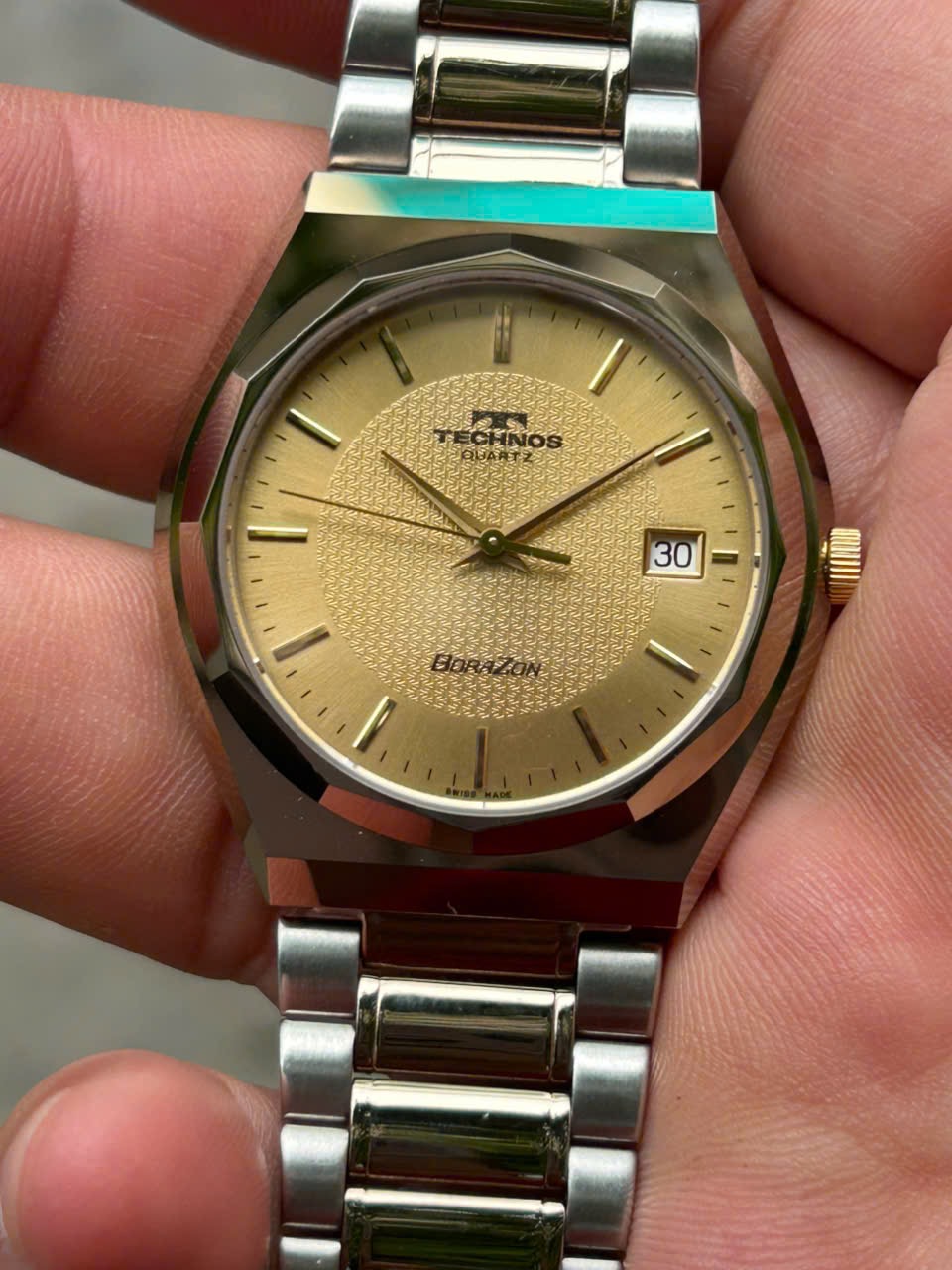 Technos Borazon Carbide Quartz Watch, case no.B1102Z, Swiss made ...
