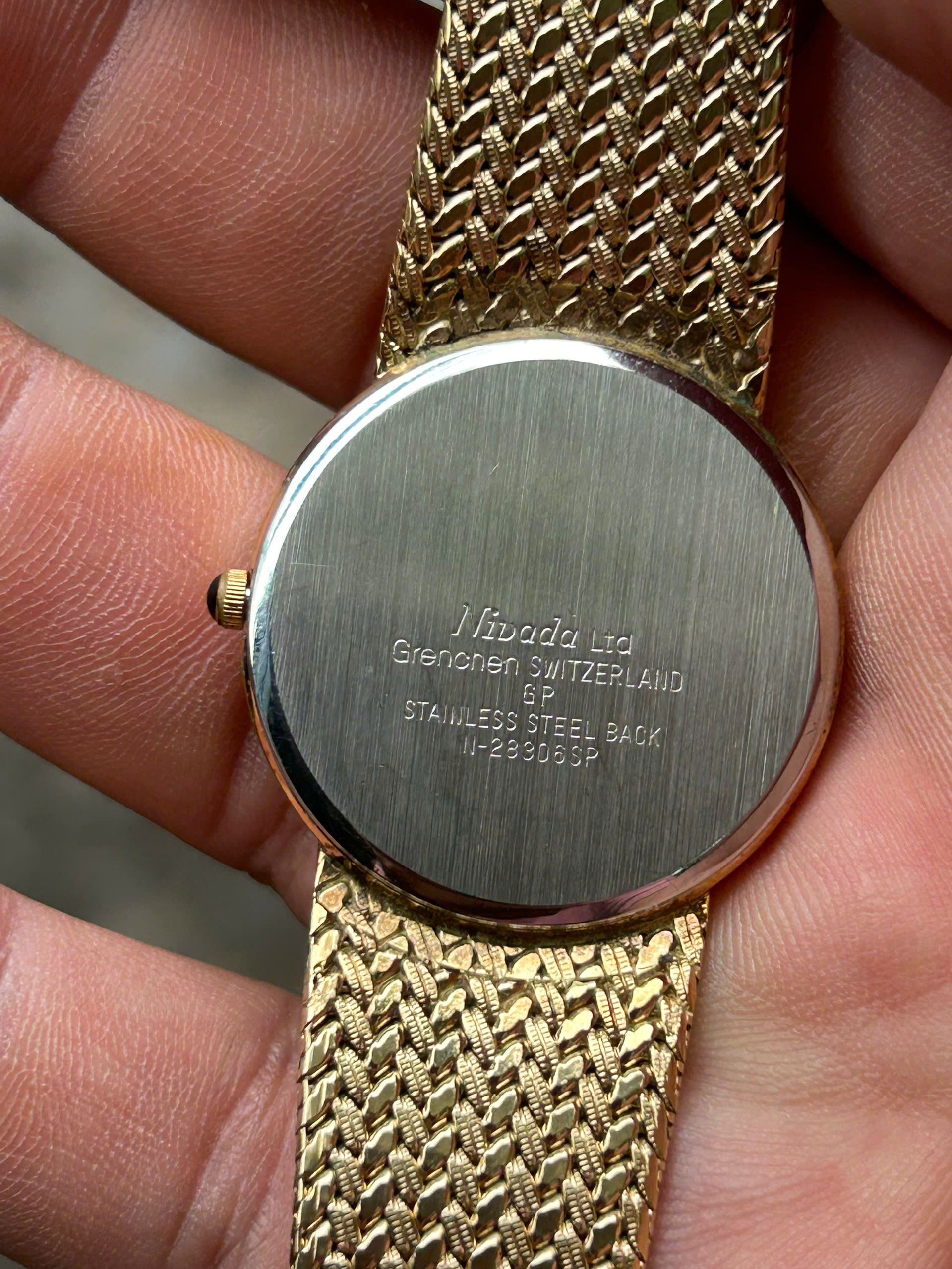 NIVADA PREMIUM QUARTZ WATCH N-28306 SP STAINLESS STEEL BACK , Grenchen ...