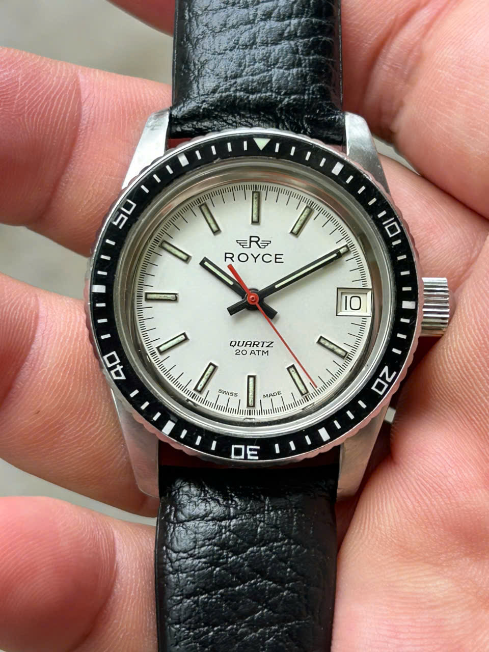 Vintage Royce Diver quartz watch 32.768, Swiss made. – Long's Fine Watches