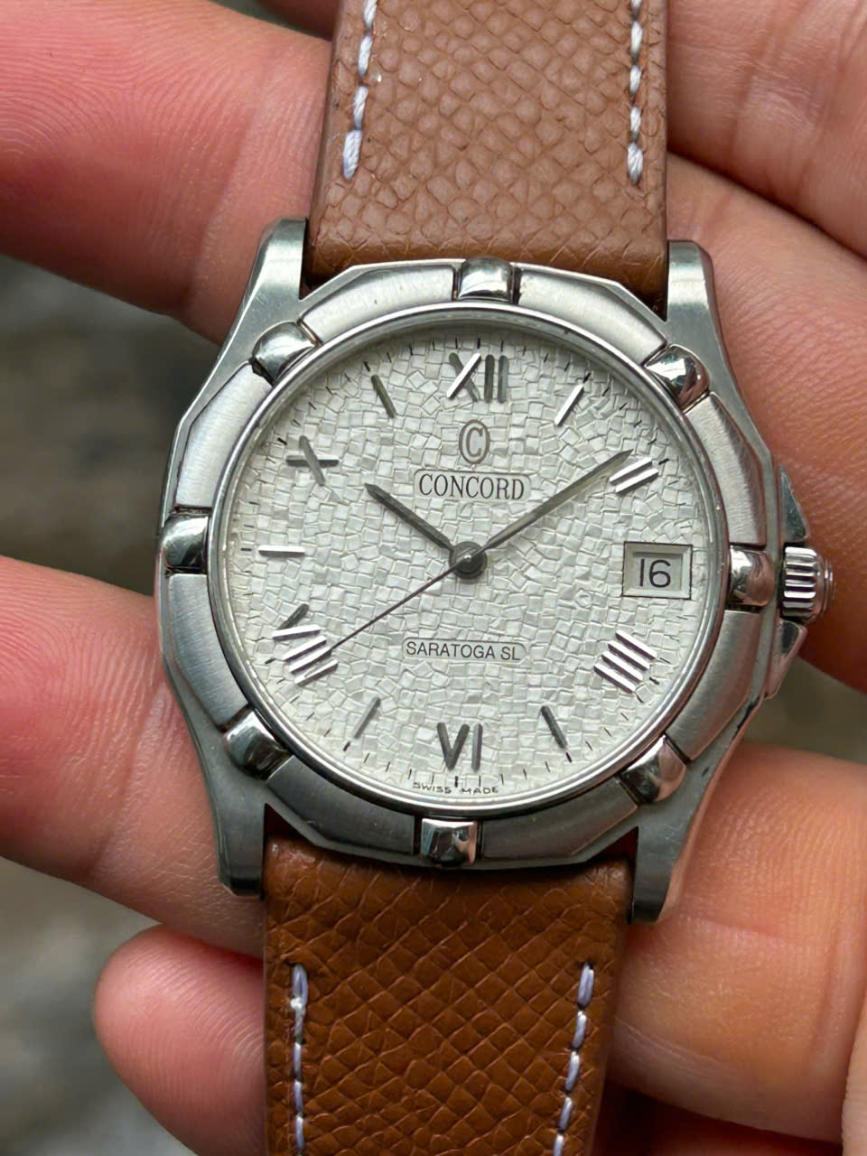 CONCORD Saratoga SL quartz watch 14-C2-230 , case no.987565, Swiss made. – Long's Fine Watches